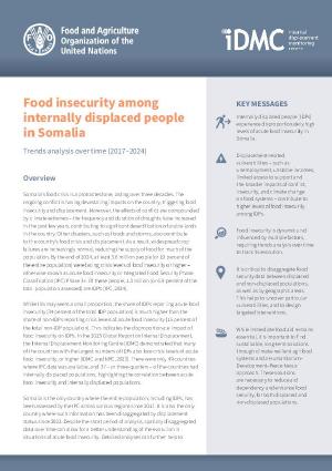 Food insecurity among internally displaced people in Somalia: Trends analysis over time (2017 ...
